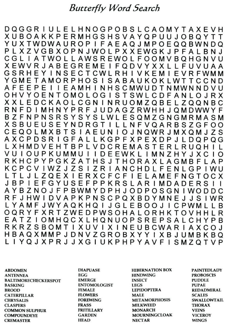 Printable Hard Word Search Puzzles: A Challenging and Fun Activity for ...